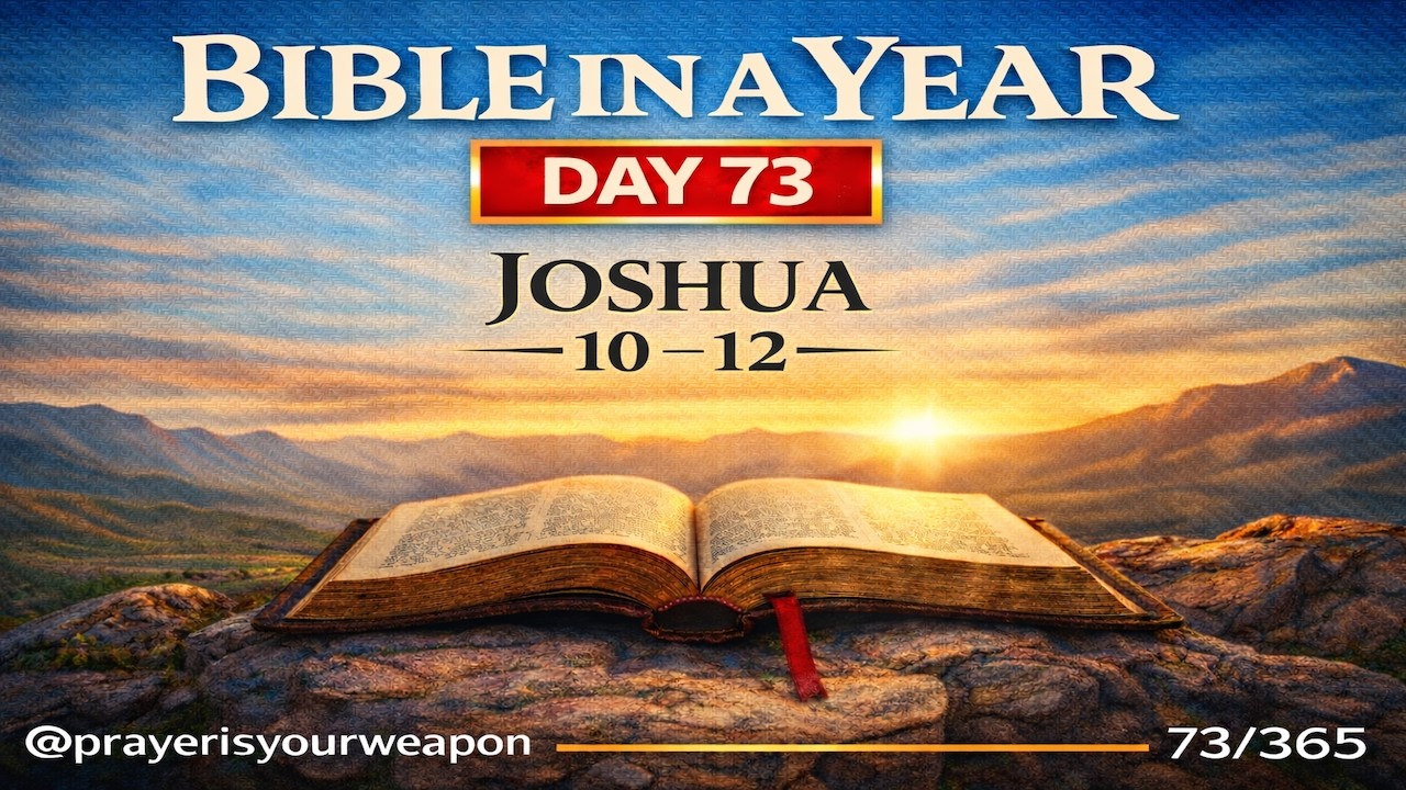Day 73 - THE COMPLETE BIBLE IN ONE YEAR  (KJV) | Joshua 10 - 12  @Prayerisyourweapon