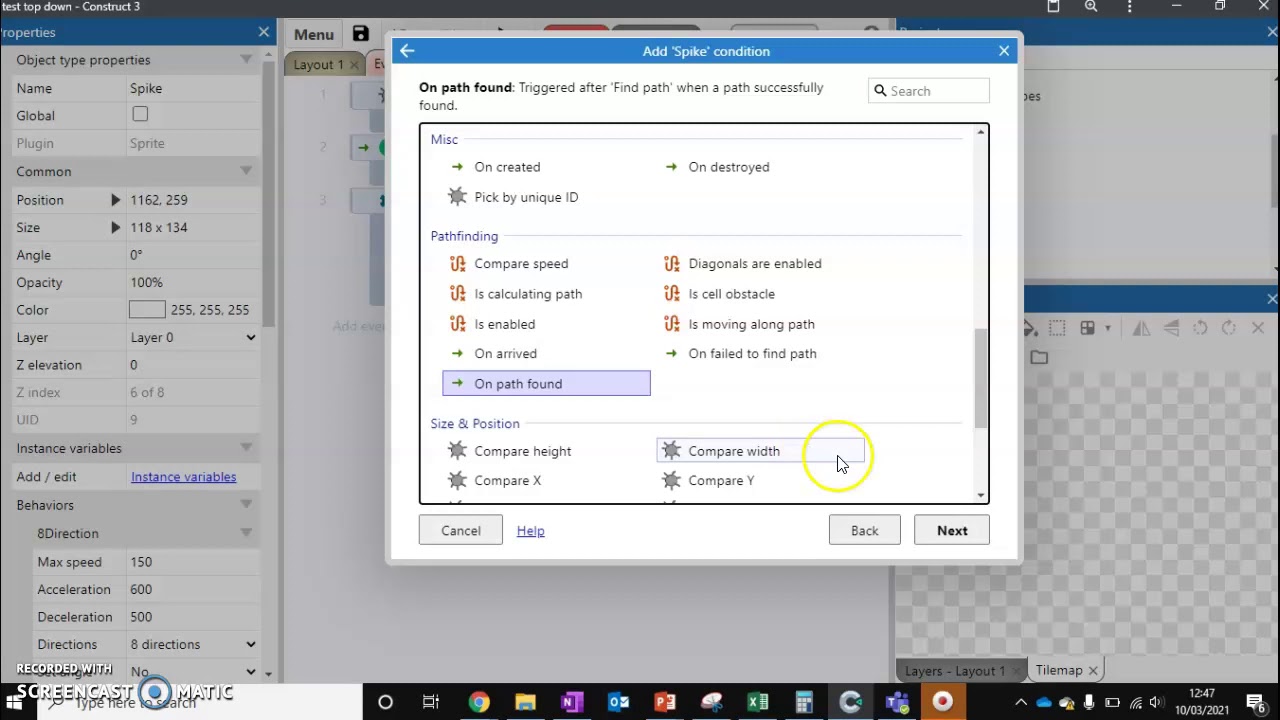 Construct 3: Path finding