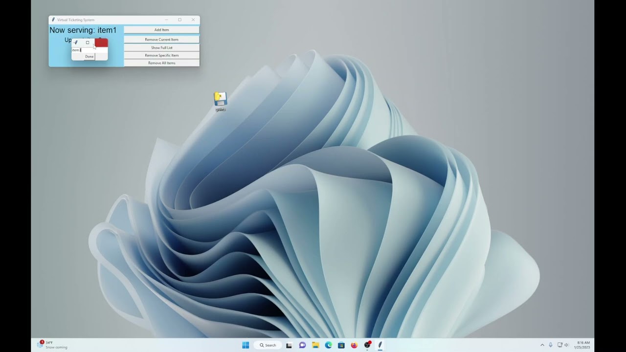 Python Virtual Ticketing System