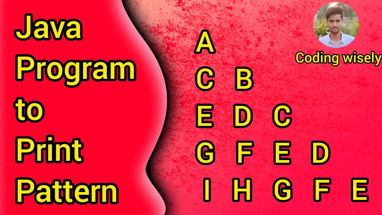 Java Program to Print Triangle Pattern using alphabates | Part 3 | Java coding | By coding wisely