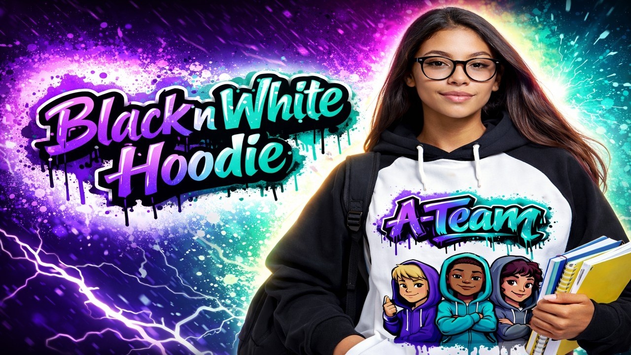 Black n' White Hoodie by The A-TEAM