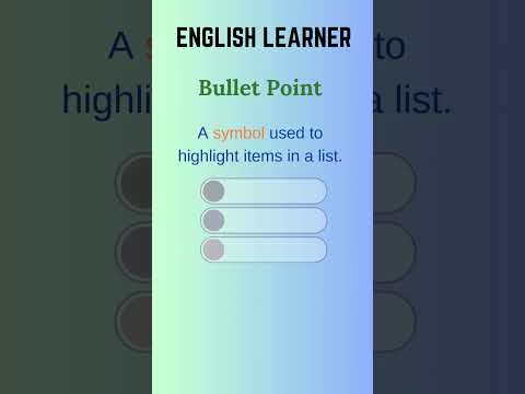 English Word - Bullet Point - Meaning With An Example #englishwords #english #bulletpoint