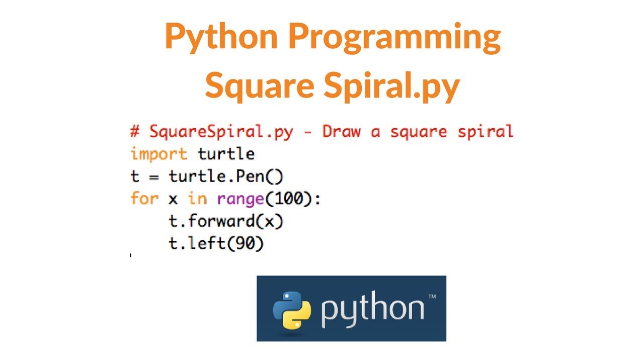 [Python Programming]: Square Spiral Turtle Graphics