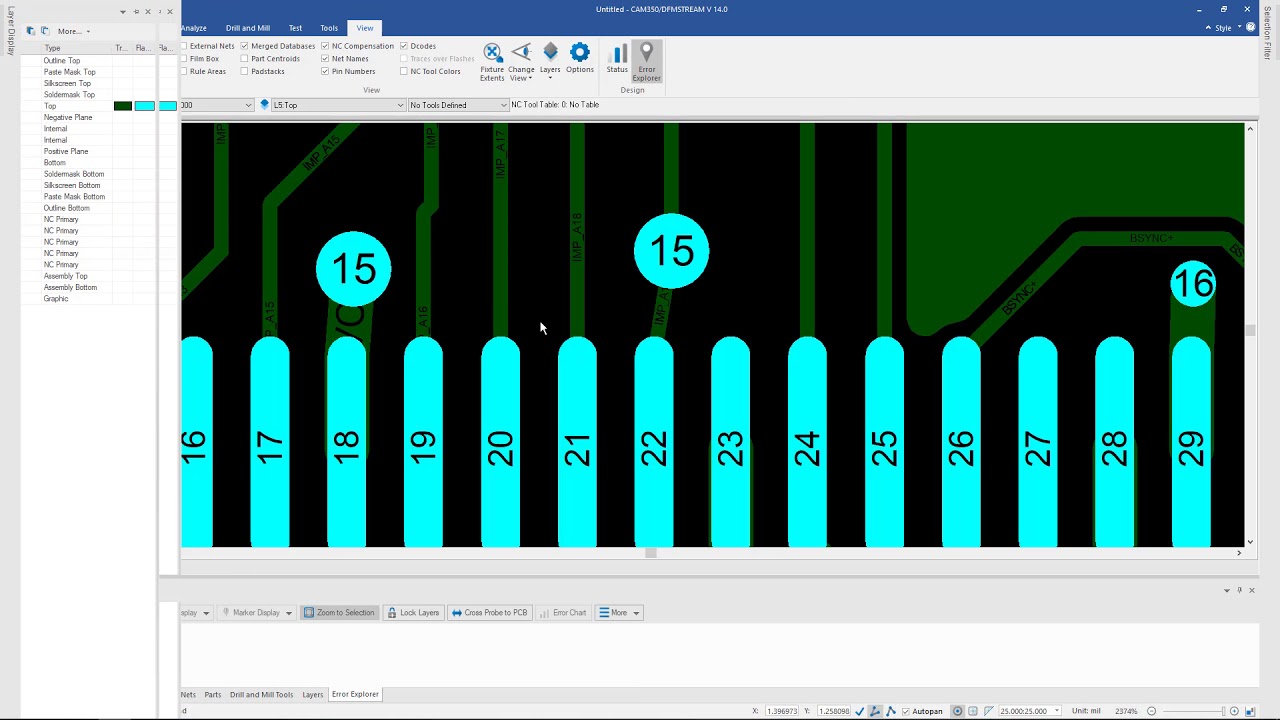 Cam350 and DFMStream Graphical Interface changes in Version 14 and later