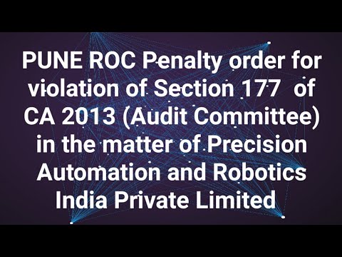 PUNE ROC Penalty order for violation of Section 177 (Audit Committee ...