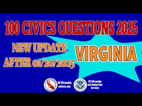 100 Civics Questions for US Citizenship Test 2025 Virginia