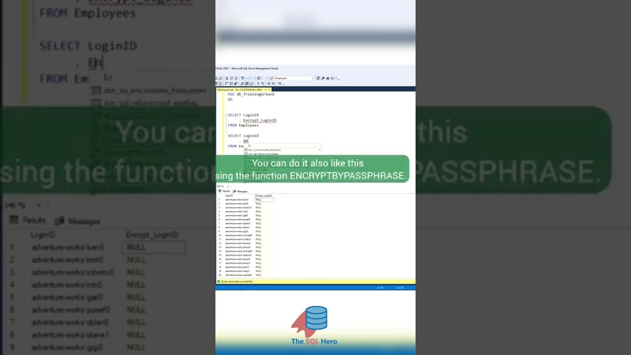 Encrypt your sensitive data🤩 #sql #sqlserver #database #dba #data #dataengineer #dataanalytics #dev