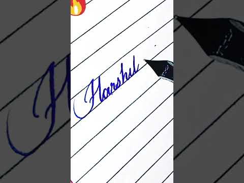 writing a name "Harshita Maurya" in cursive🖋 #shorts