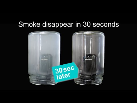 Experiment to remove cigarette smoke - USB Mobile Negative Ion Generator - AirTamer A315 Black