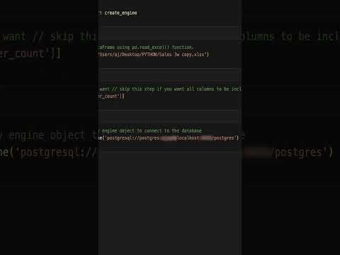 Python Pandas ???? DATAFRAME to an SQL Explained ✅ ‼️in UNDER 60 SECONDS ⏱️????#python #coding #tutorial