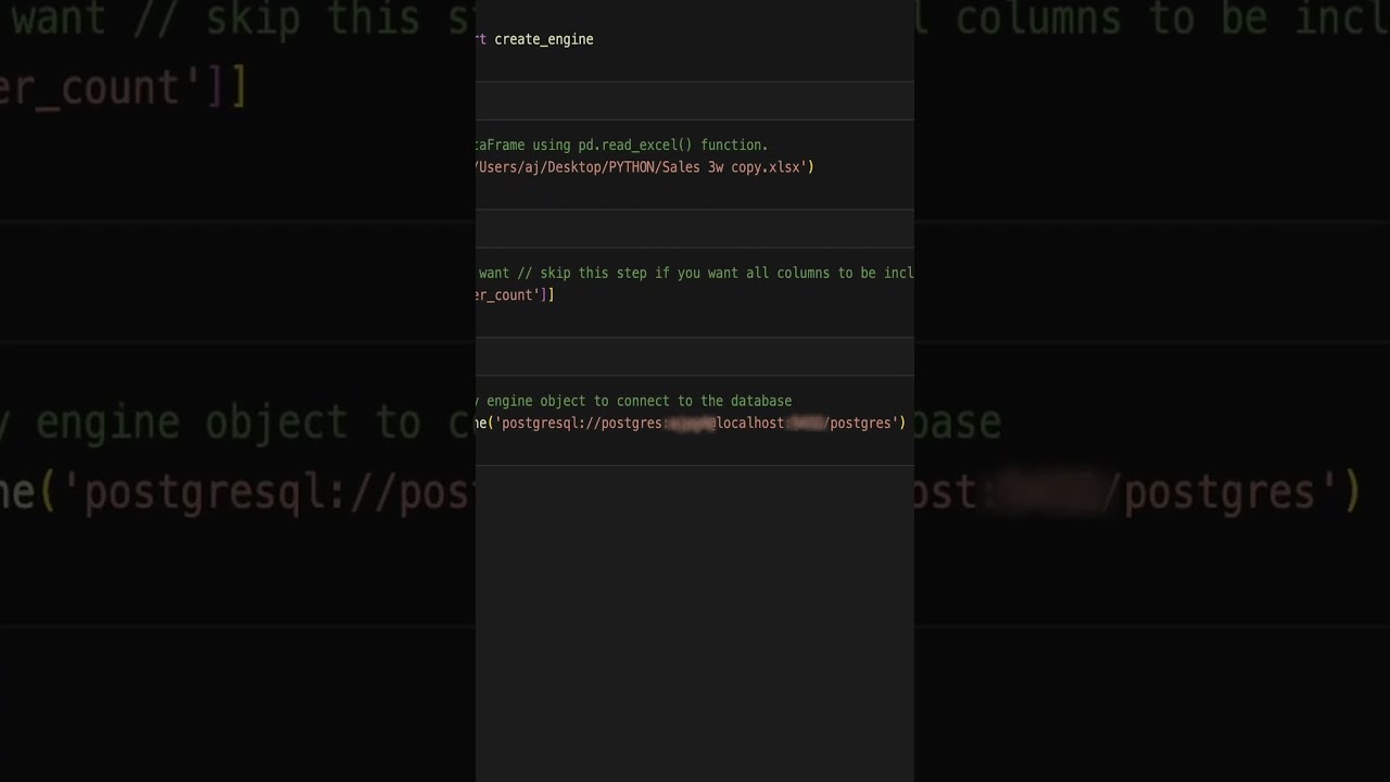 Python Pandas 🐼 DATAFRAME to an SQL Explained ✅ ‼️in UNDER 60 SECONDS ⏱️🔥#python #coding #tutorial