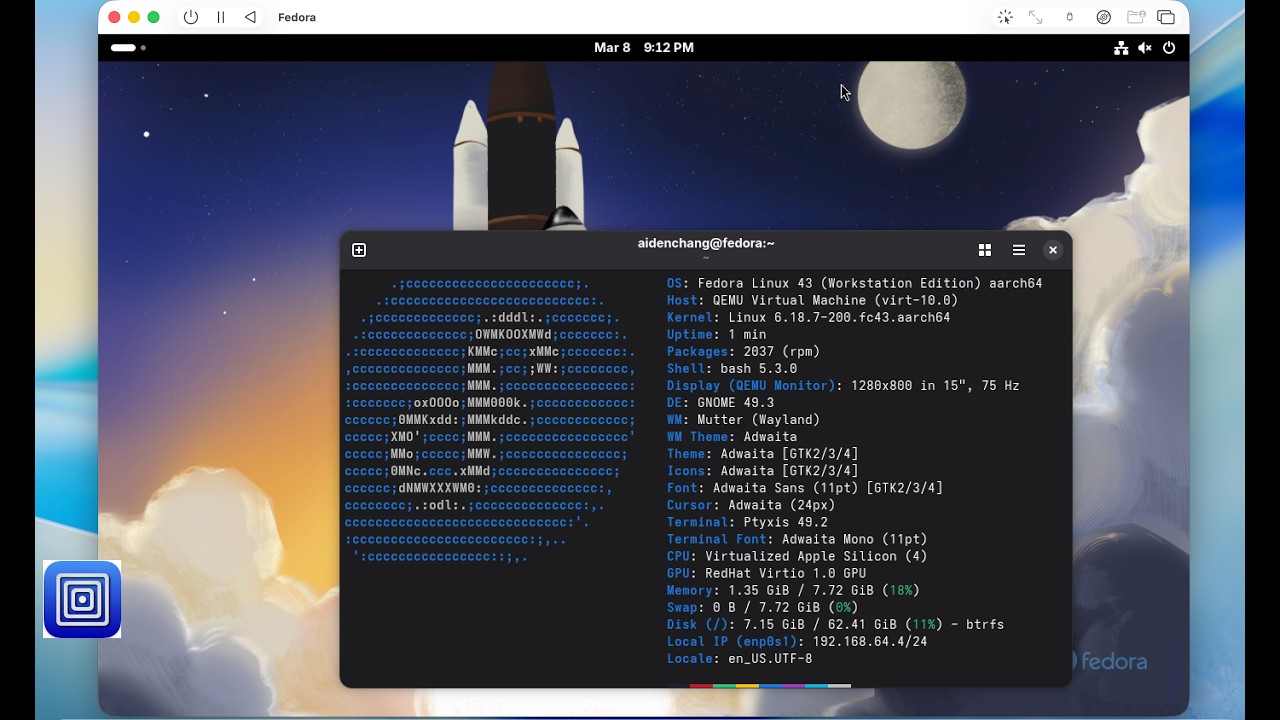 Install Fedora Linux on Apple Silicon Macs in UTM