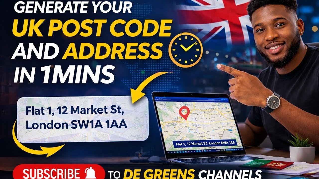Generate your UK post code & address in 1min #degreenacademy#paypal #trending #tech #money #tutorial