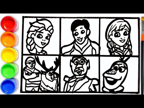 Drawing Elsa, Anna, Kristoff, Olaf, Hans, Sven | Drawing Frozen | Disney Frozen