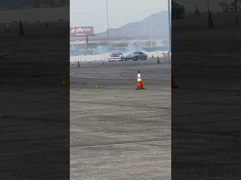 V8 Rx7 slaying tires while a 240sx follows #drift #drifting #vegasdrift #240sx #rx7 #v8