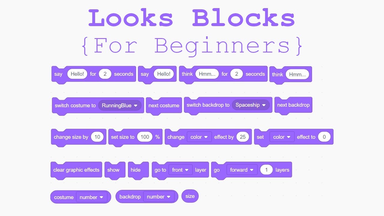 Looks Blocks [Beginners Tutorial] Scratch Programming