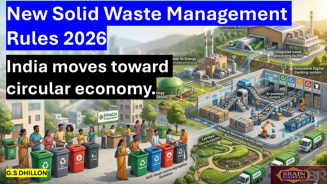 Solid Waste Management Rules 2026 | Waste Segregation, RDF & Landfill Rules | UPSC