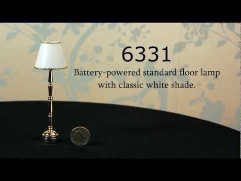 1/12 Battery-Powered Standard Floor Lamp miniature LED