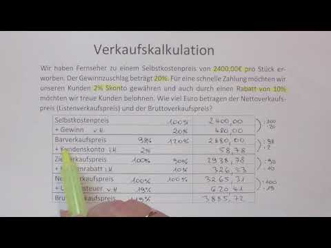 Verkaufskalkulation