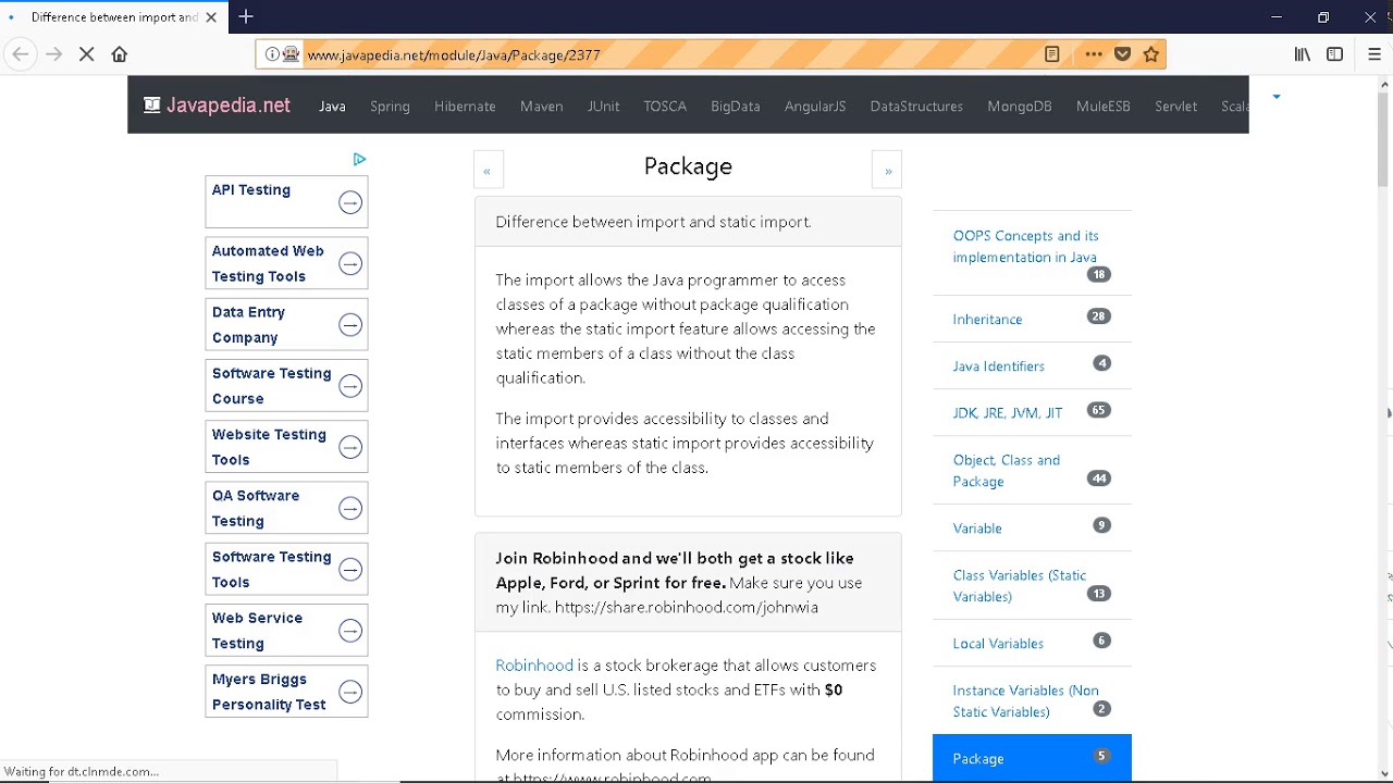 Difference between import and static import. | javapedia.net