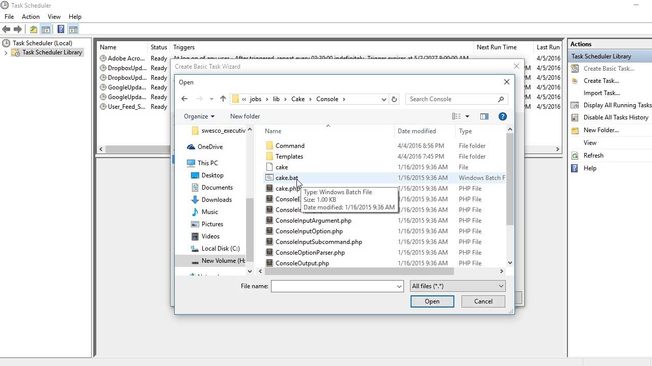 cakephp job console application part2   using windows task scheduler