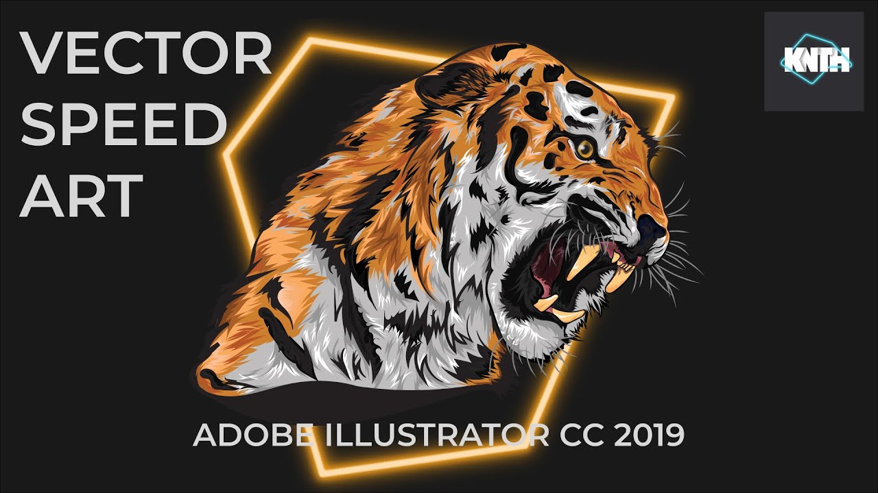 Tiger Vector - Adobe Illustrator CC 2019 Speed Art