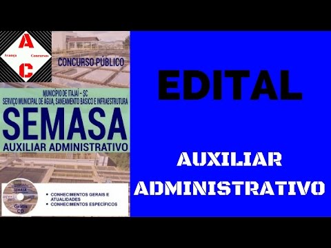 Edital Concurso SEMASA Itajaí-SC 2016 - Auxiliar Administrativo