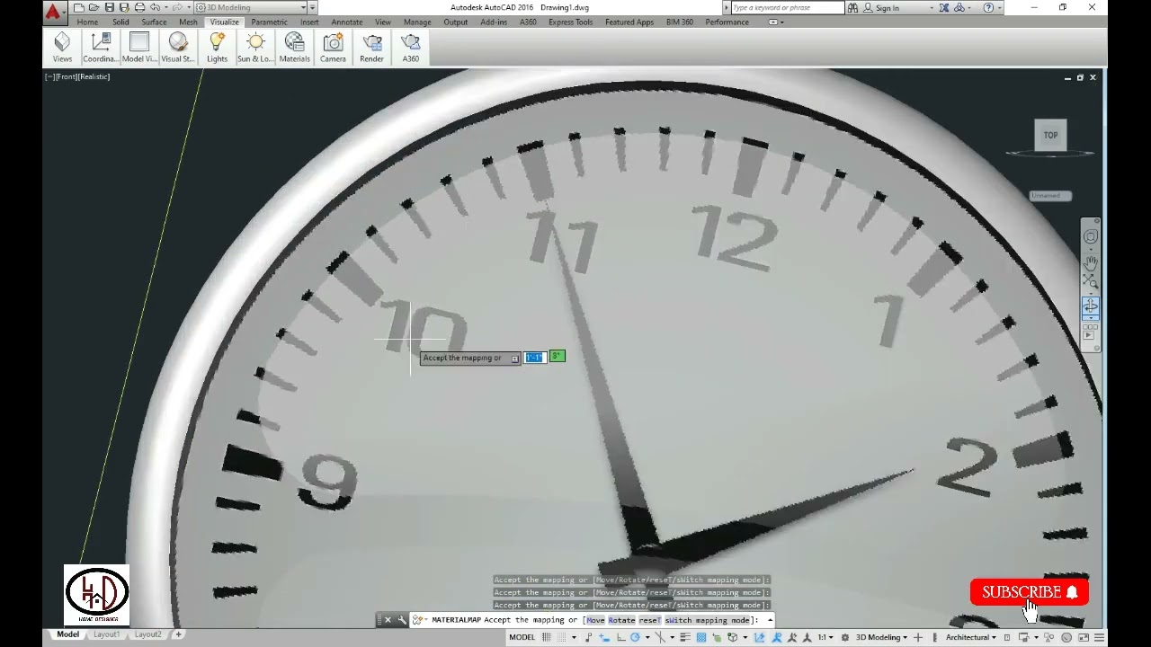 3D Modeling - Wall Clock - AutoCAD 2016