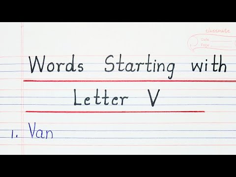 Words Starting with Letter V