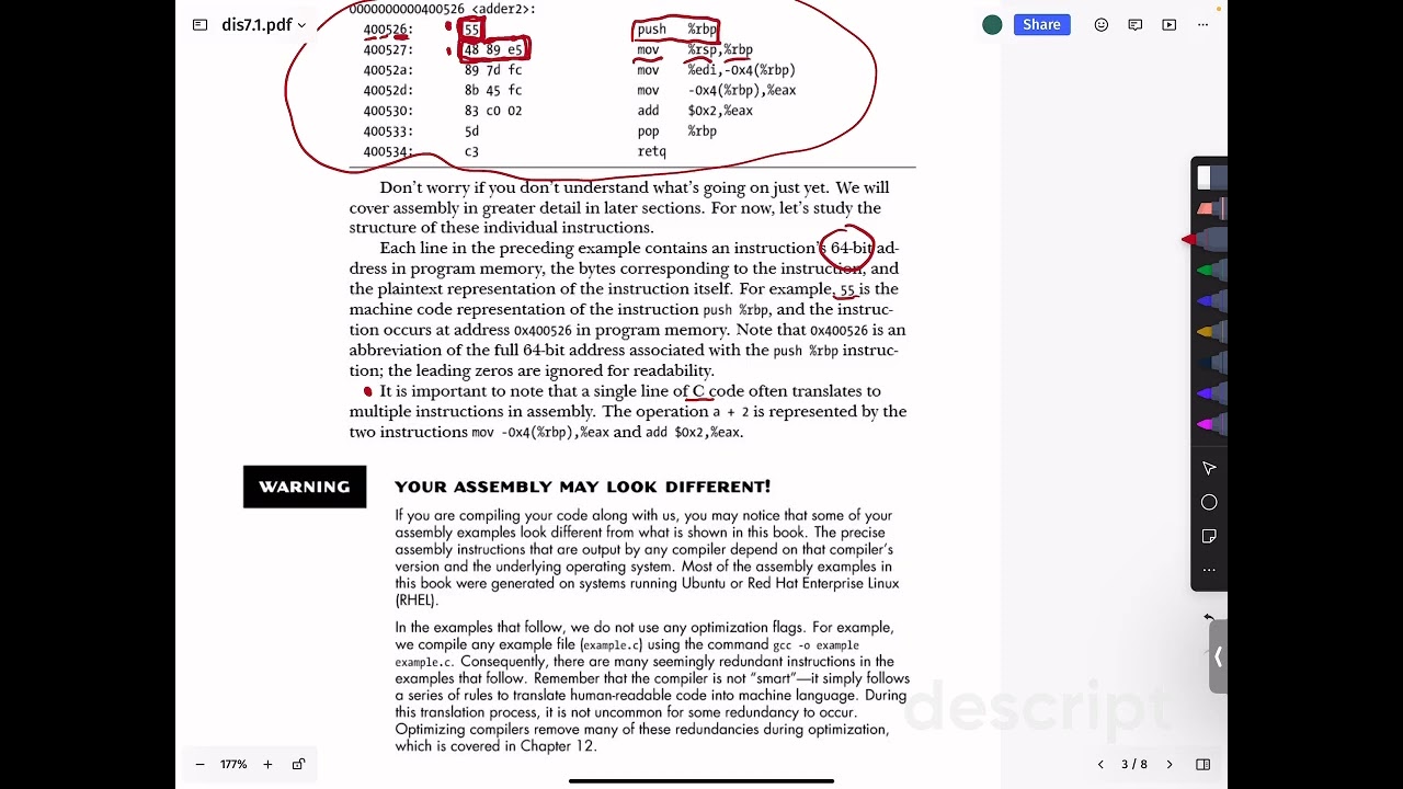 Systems Programming - Video 58 - Chapter 7, Assembly Language in X86-64