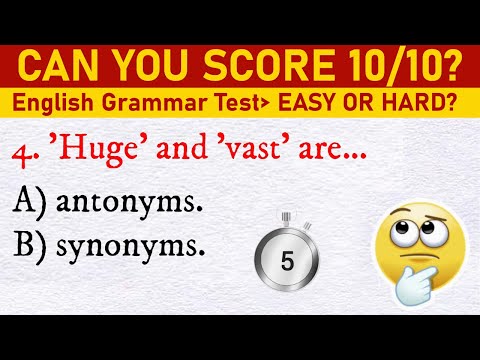 English Test - Learn English | synonyms and antonyms in English (Questions and answers 2)