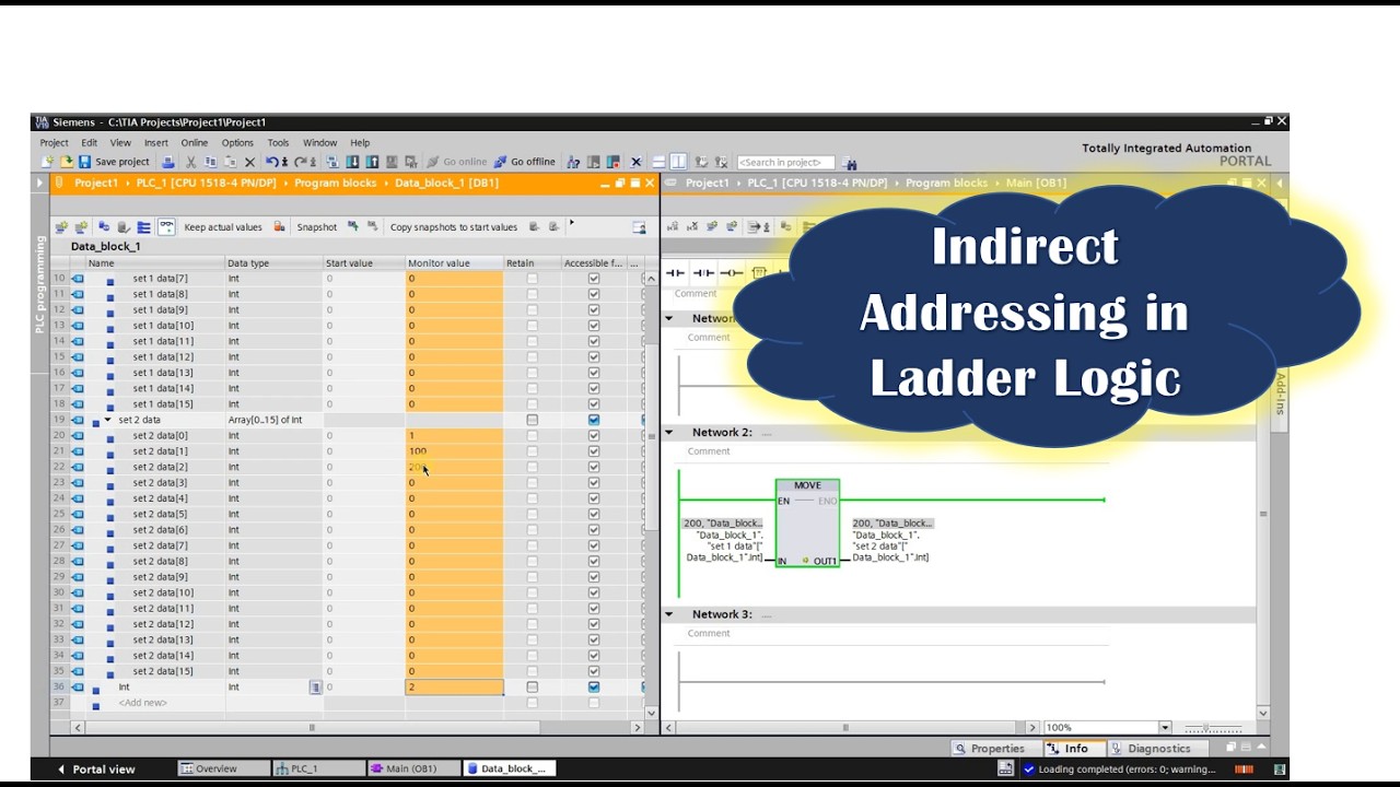 Indirect Addressing in PLC Ladder Logic | TIA Portal Tutorial