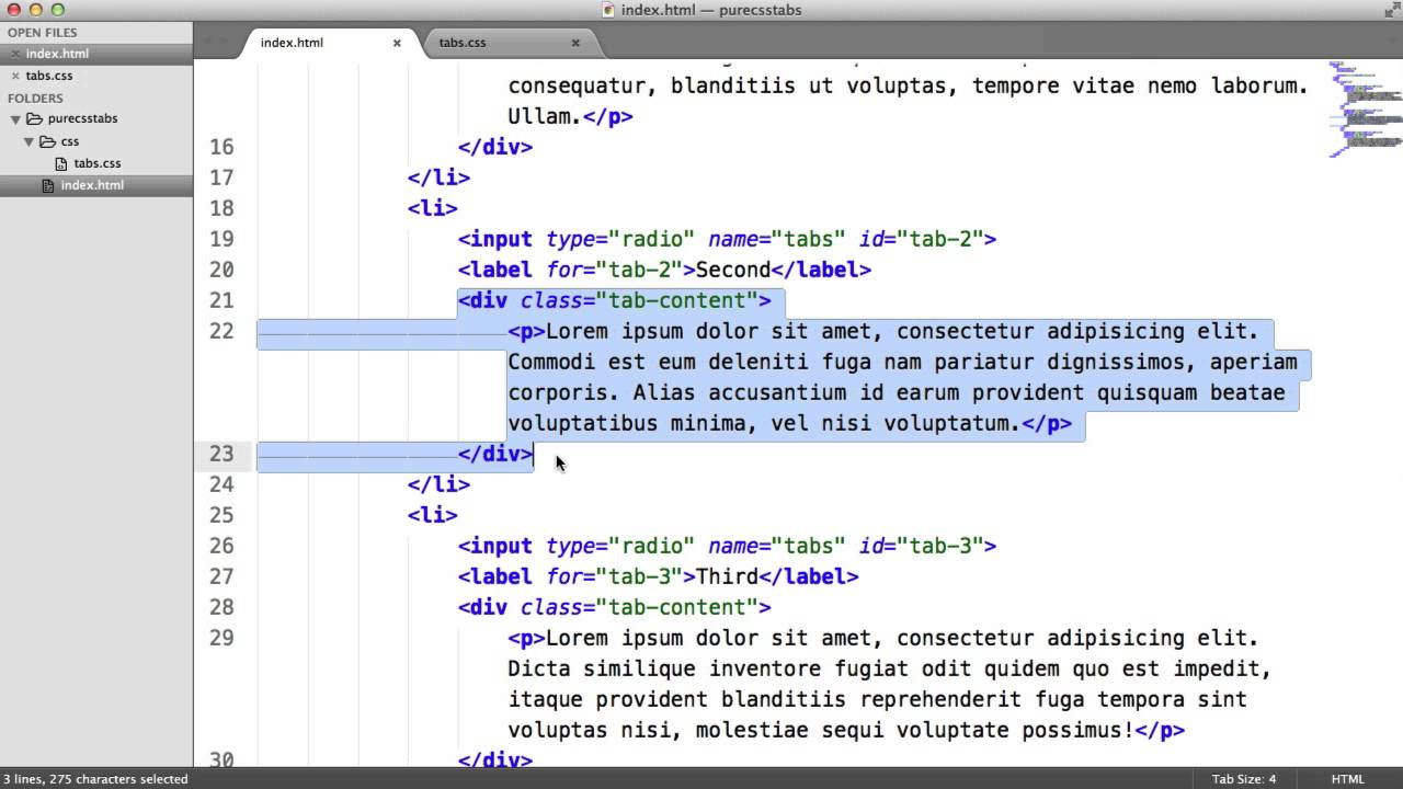 Building Pure CSS Tabs