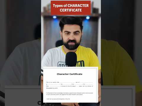 Types of Character Certificate #shorts