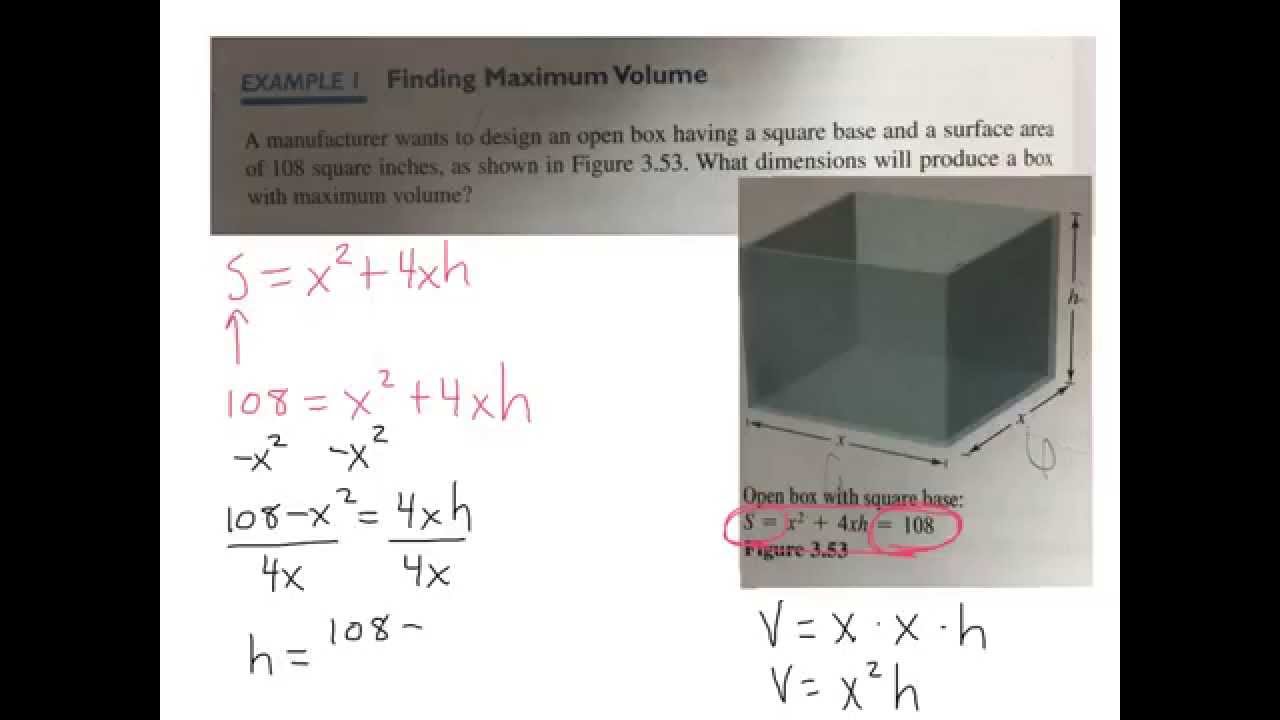 Example 1 - Optimization (Calculus)