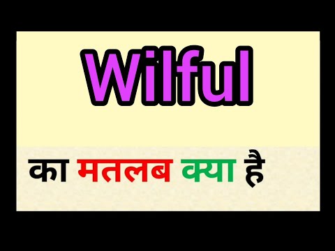 Wilful meaning in hindi || wilful ka matlab kya hota hai || word meaning english to hind