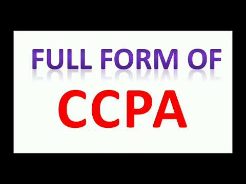 CCPA full form, full form of CCPA
