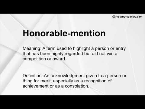 Honorable-mention Meaning