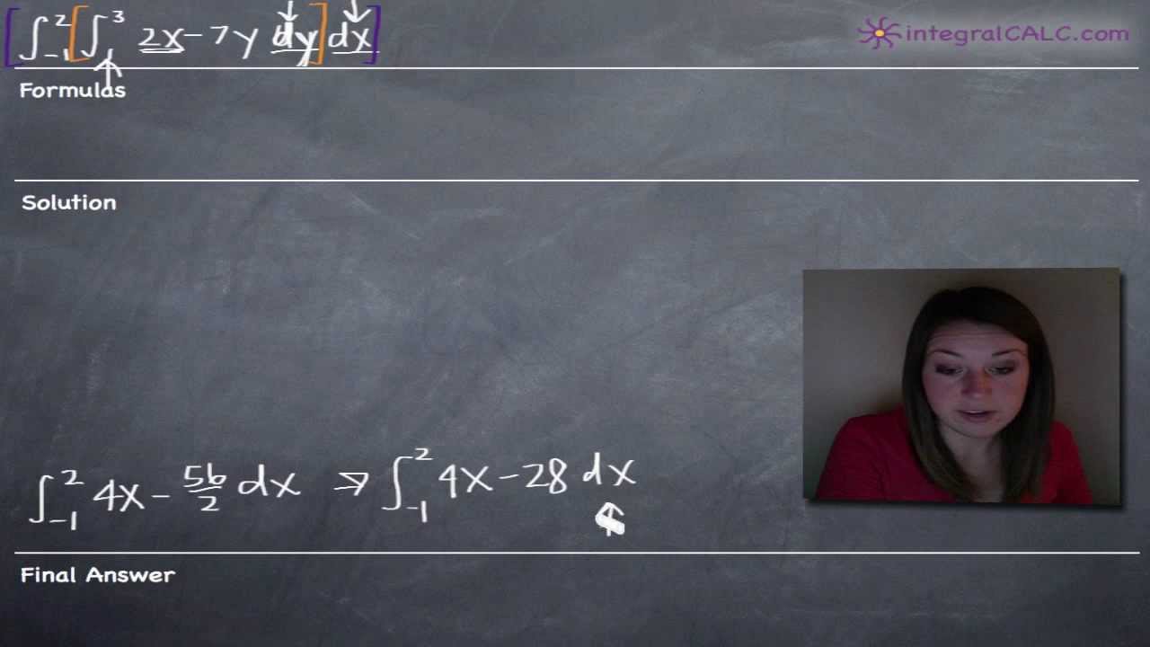 Double Integrals Example 2 (KristaKingMath)