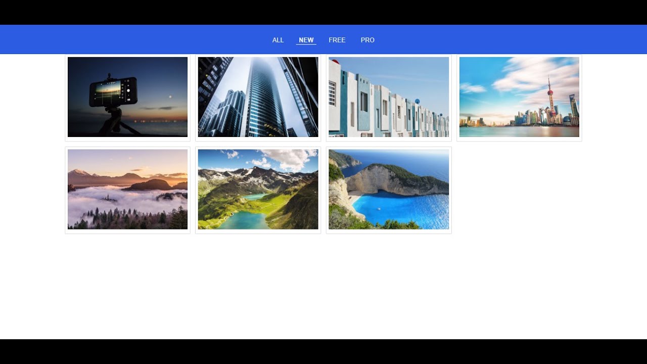 Image filter gallery in React with Lightbox effect