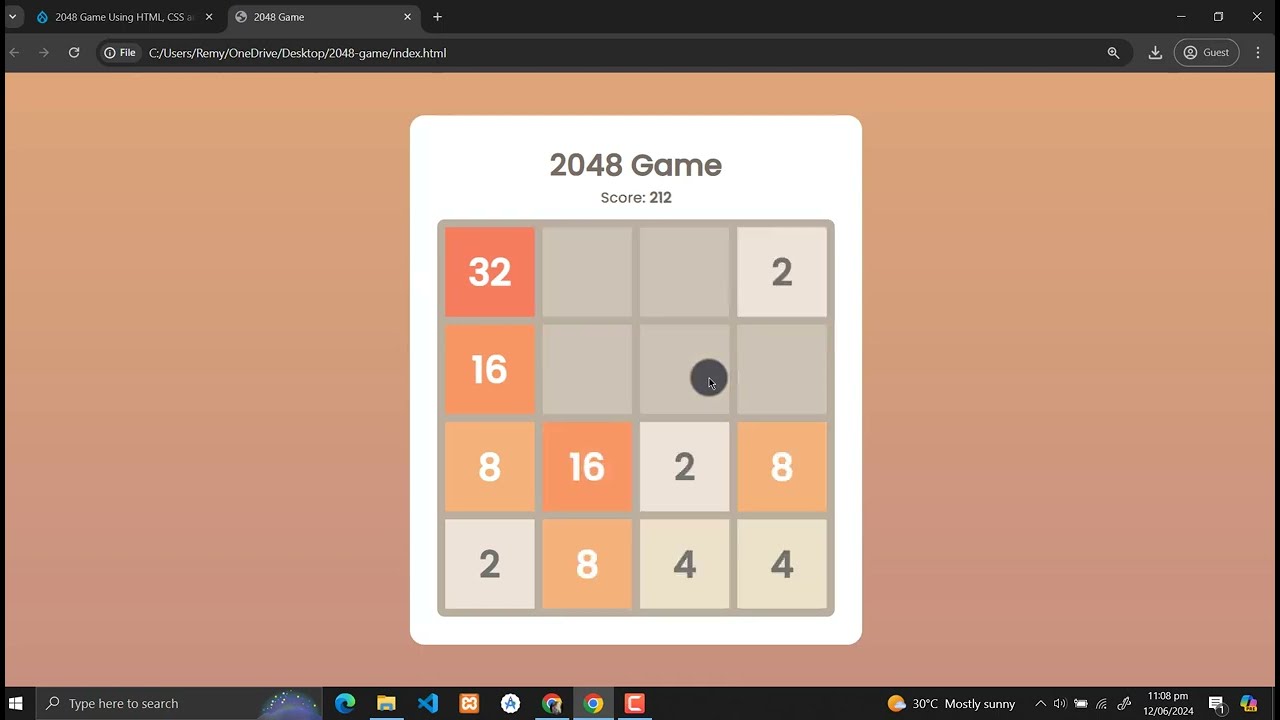 2048 Game Using HTML, CSS and JavaScript with Source Code