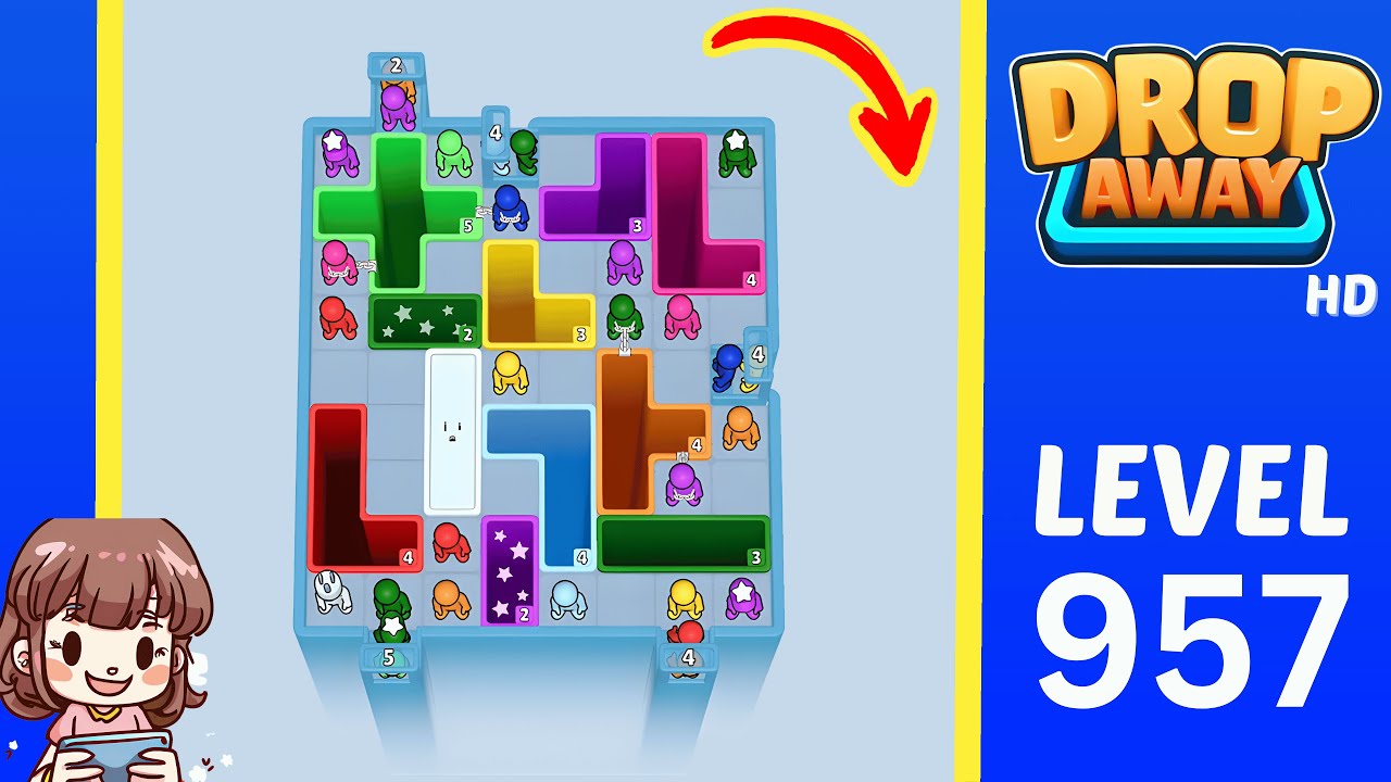 Drop Away Level 957 Solution Walkthrough