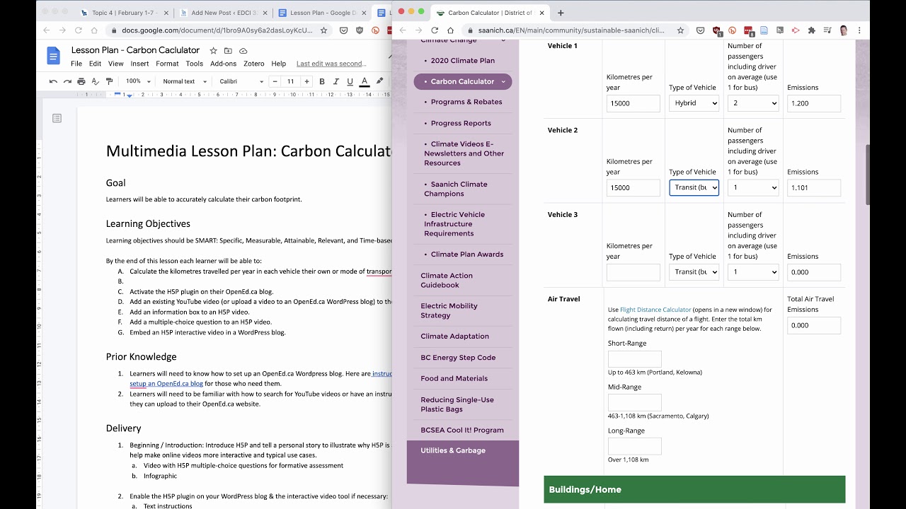 EDCI 337 - Using the multimedia lesson plan example as a template