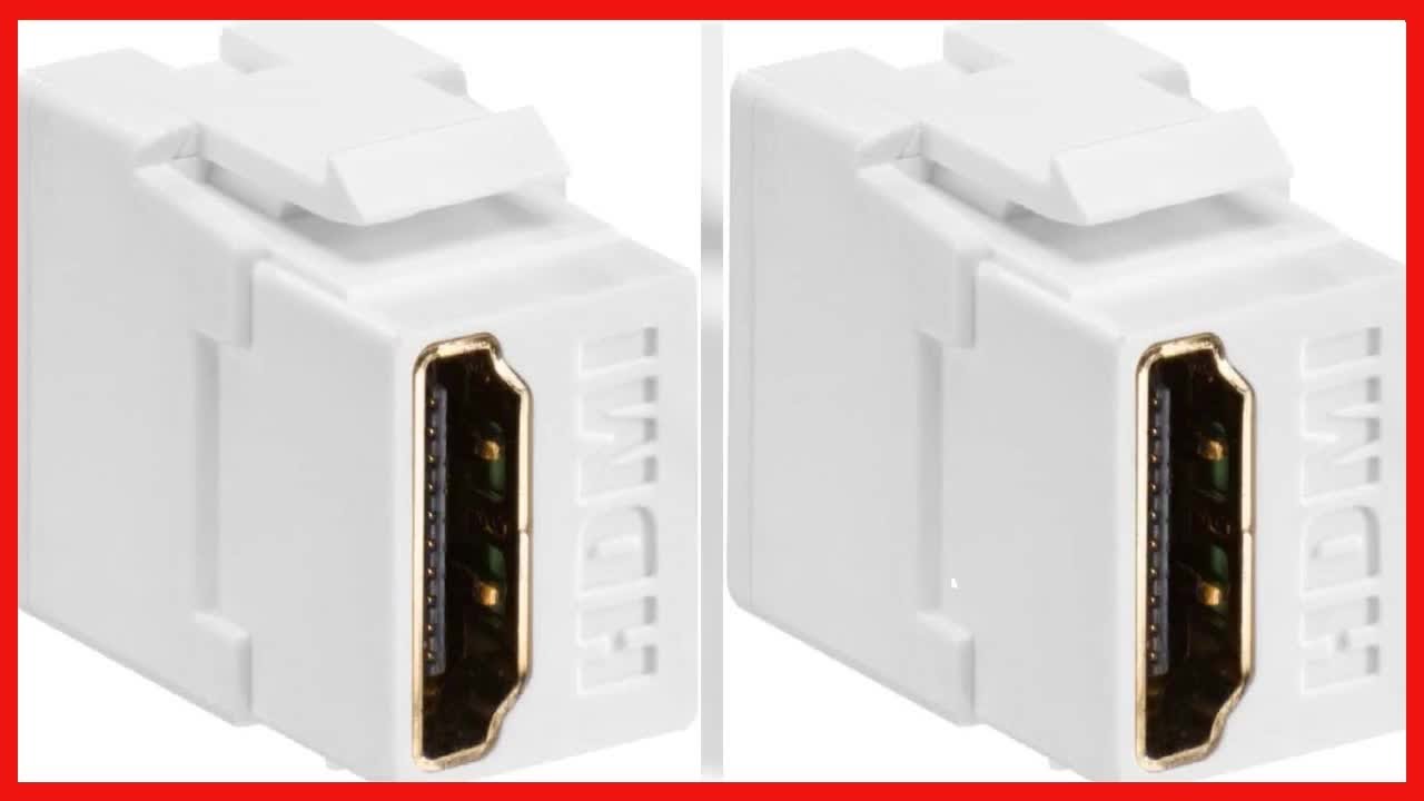 Leviton 40834 W Feed Through, QuickPort HDMI Connector, White