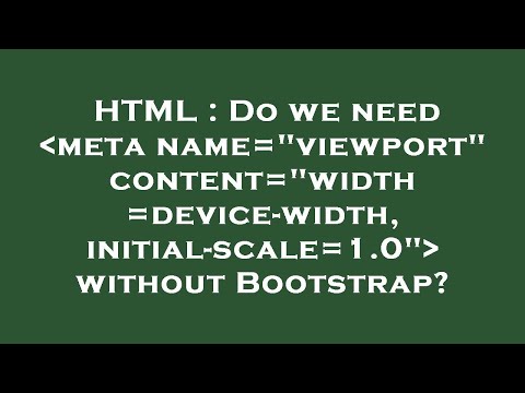 HTML : Do we need meta name="viewport" content="width=device-width, initial-scale=1.0" without Boo