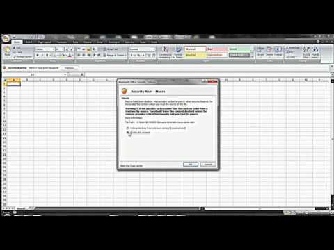Enable Macros Security Warning Excel 2007