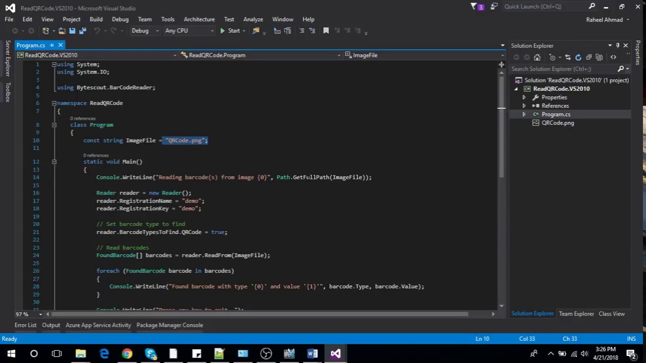 Decode QR Code using C# with ByteScout Barcode Reader SDK