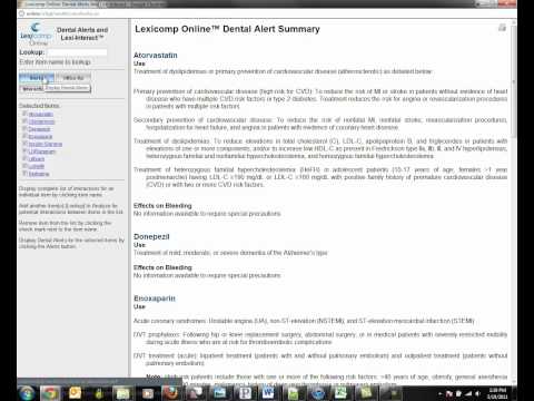 Lexicomp Online for Dentistry - Patient Drug Interactions & Dental Alerts