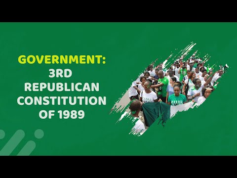 Nigeria third Republican Constitution Of 1989 | Government SSCE Class