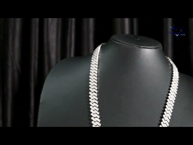 Lab Diamond Chain - Adorable 14 Kt White Gold Lab Grown Studded Diamond ...